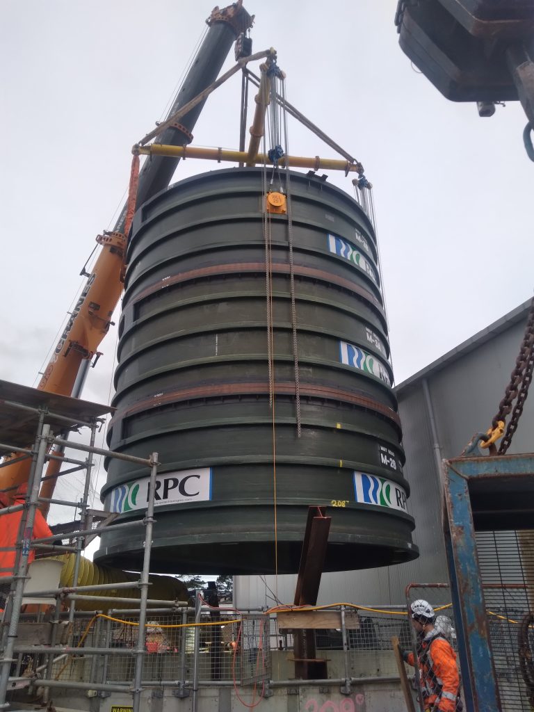 GAJV Central Interceptor Project – May Road RPC shaft liner segments are assembled and installed ...